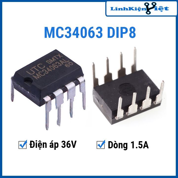 Chíp MC34063 36V/1.5A DIP-8 | Shopee Việt Nam