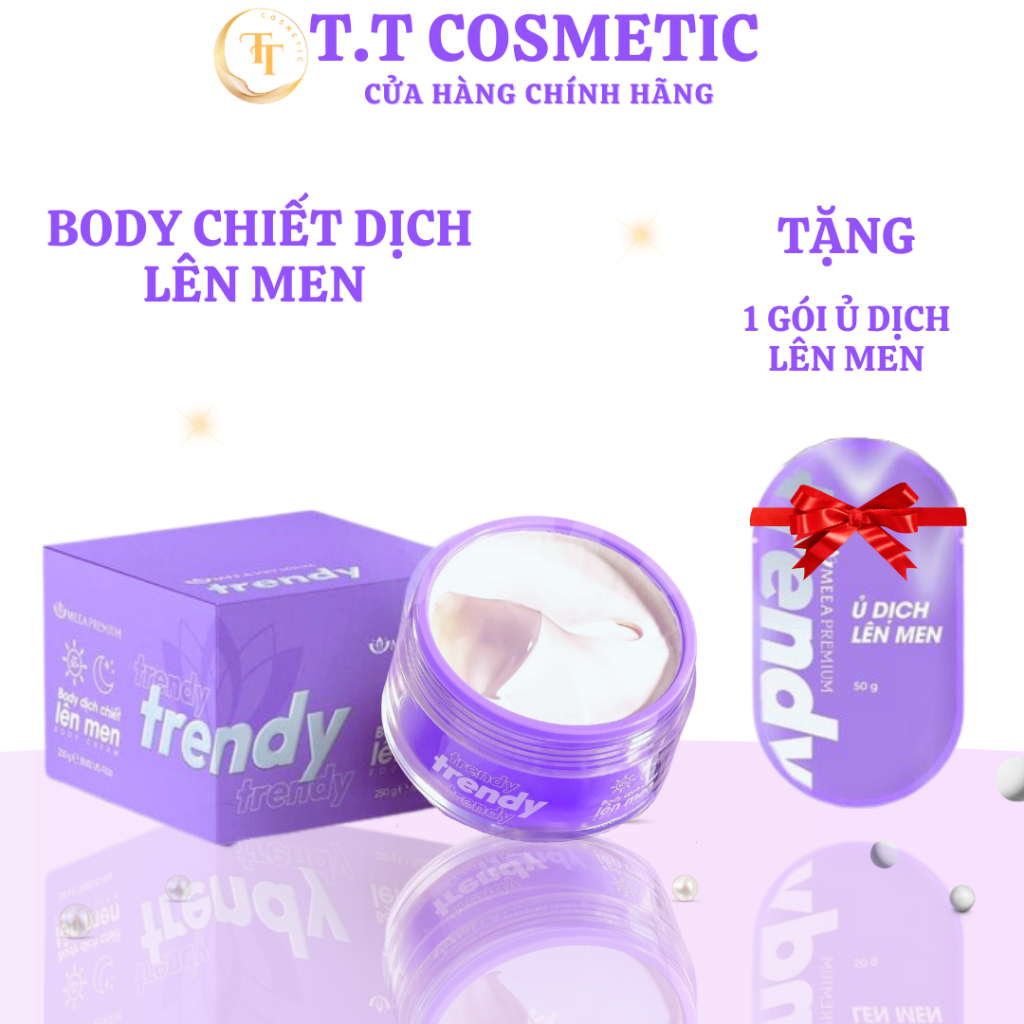 Kem Body Trendy Meea Premium, Kem Body Trắng Da Tím Dịch Chiết Lên Men ...