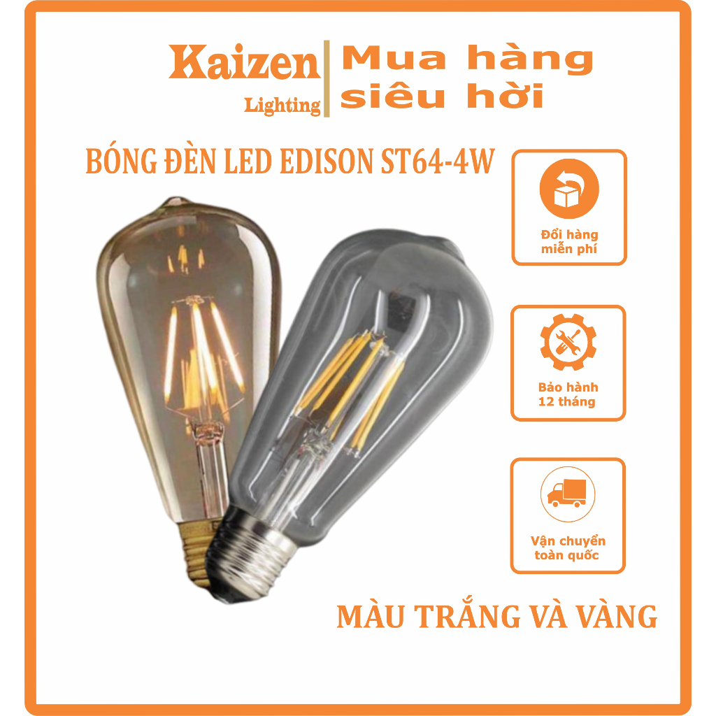 Bóng đèn LED EDISON ST64 – 4W (giả sợi đốt). | Shopee Việt Nam