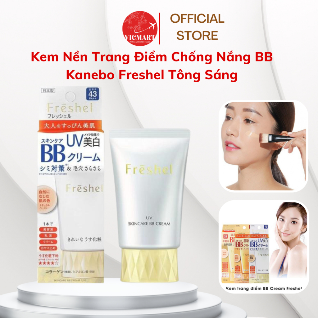 Kem nền BB Kanebo Freshel chống nắng SPF43 (tông sáng hồng) Nhật Bản ...