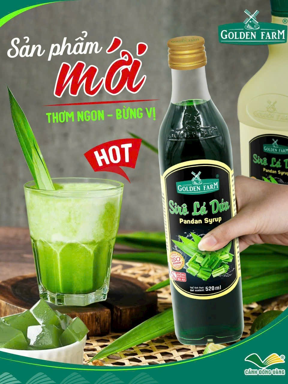 siro LÁ DỨA / LÁ NẾP golden farm 525ml - panda syrup | Shopee Việt Nam