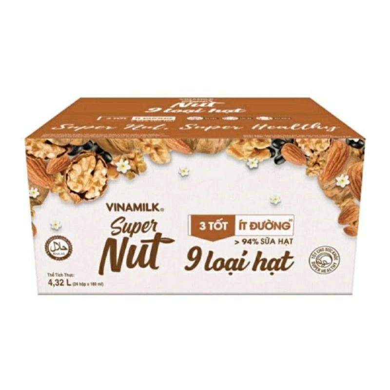 24 hộp sữa 9 loại hạt SUPERNUT vinamilk 180ml | Shopee Việt Nam