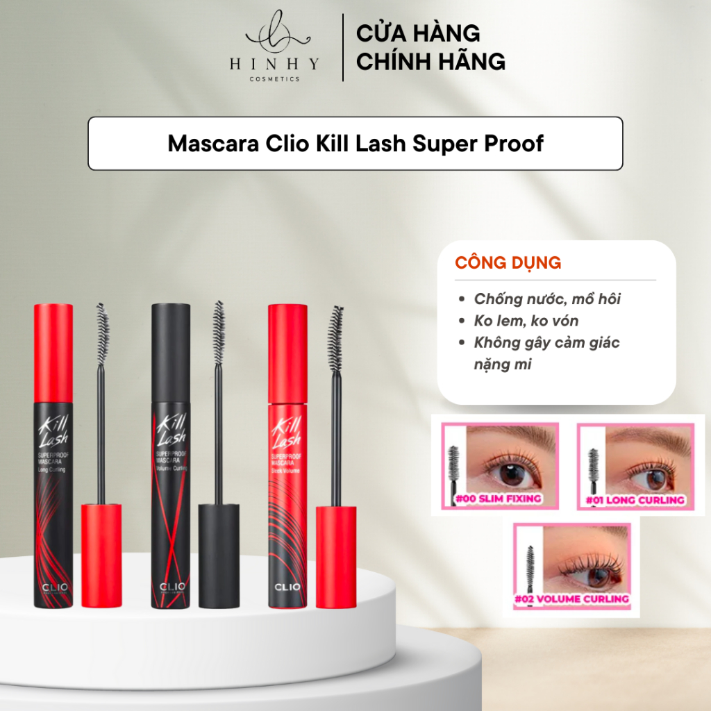 Mascara Clio Kill Lash Super Proof | Shopee Việt Nam