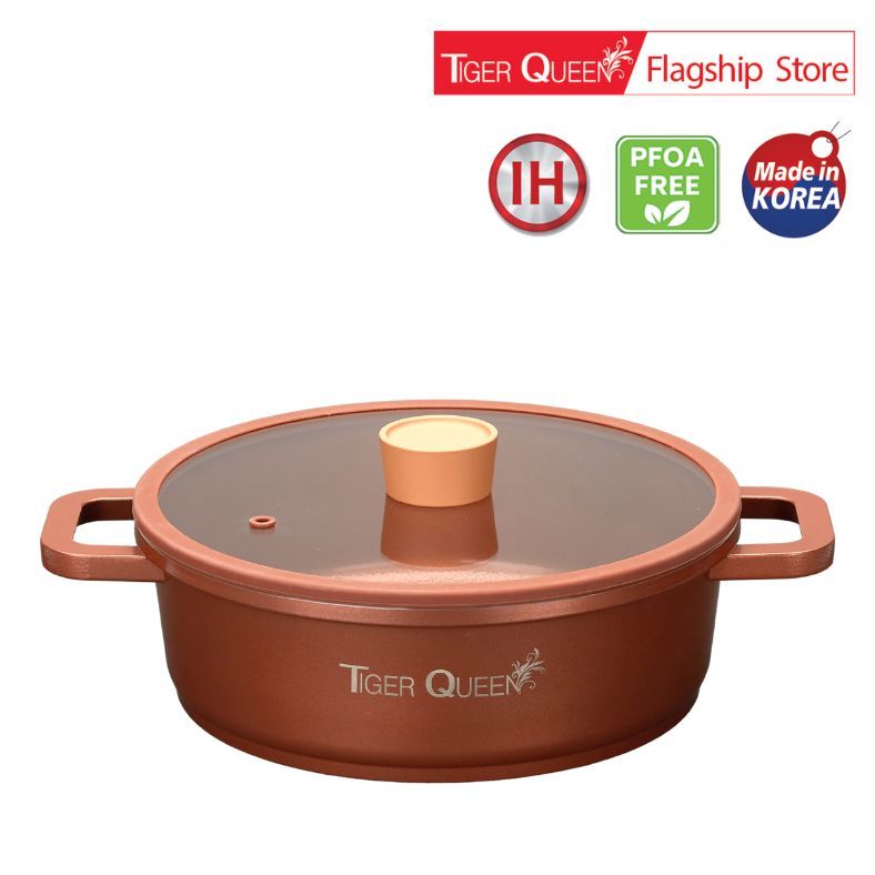 Nồi lẩu Ceramic từ tính Tiger Queen CWCB-24CL (24 cm) - Màu nâu chocolate [24cm - 3.2L] - Chính ...