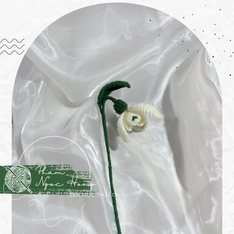 Hoa giọt tuyết, snowdrop flower, hoa len, len móc thủ công | Shopee ...