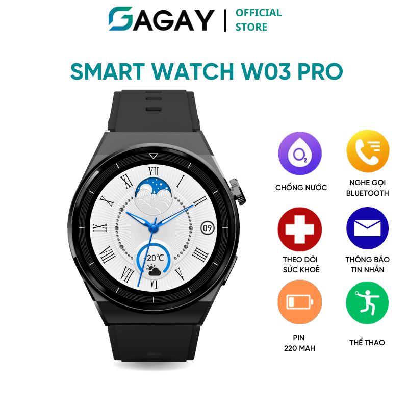 Đồng hồ thông minh Smart Watch G-EW03 Plus, đồng hồ thể thao điện tử theo dõi sức khoẻ, công ...