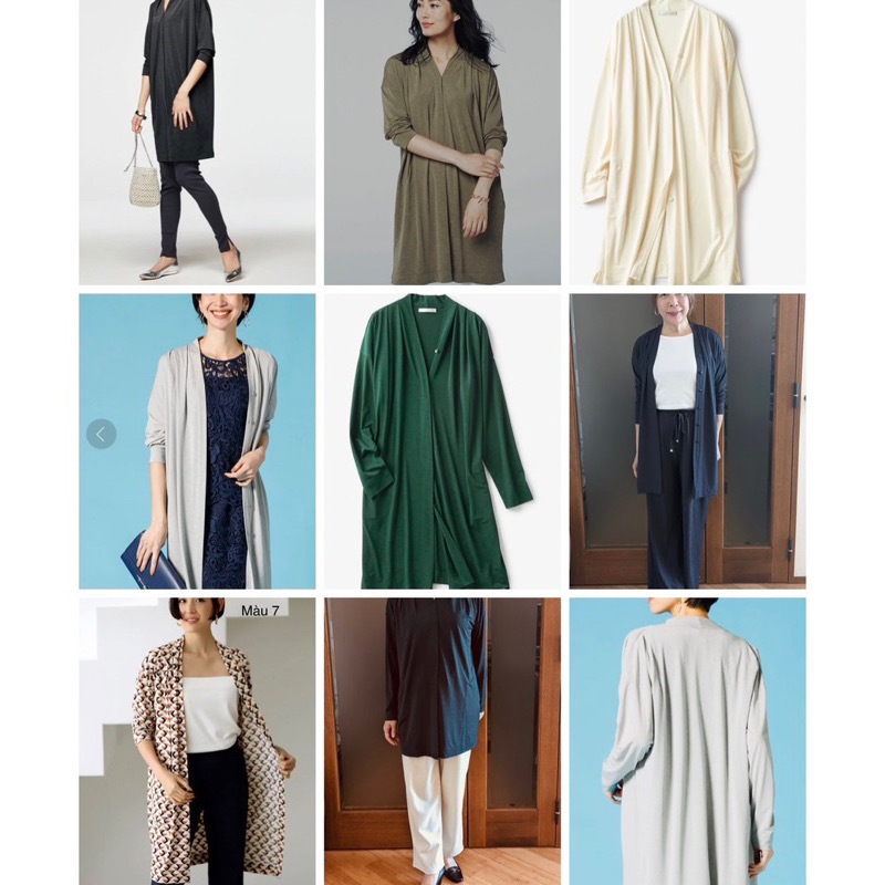 |K09| Áo khoác thun dáng dài có nút xuất Nhật | Shopee Việt Nam