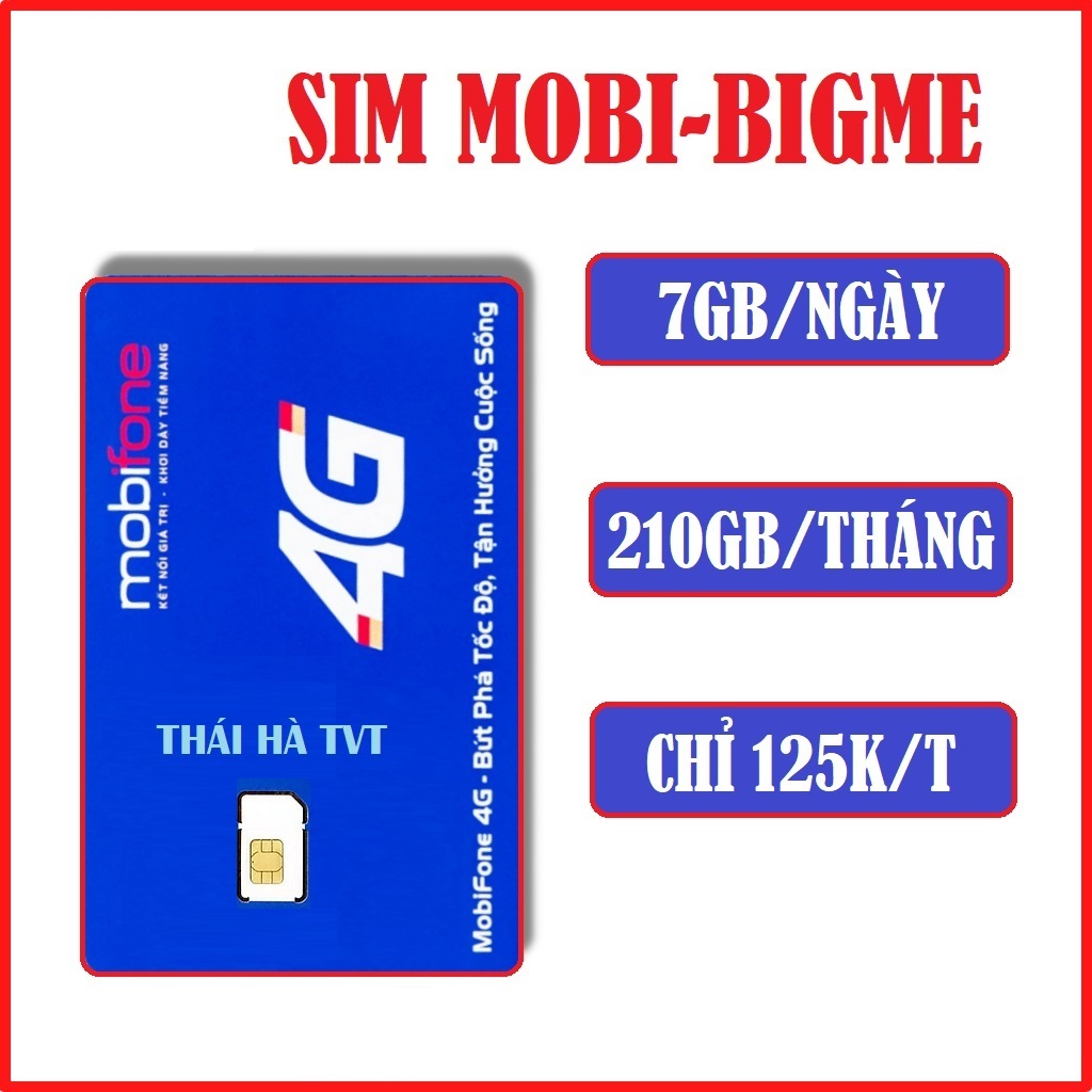 [ Sim Data Nghe Gọi Được ] Sim Mobi 4G Max Data Có 7G / Ngày ( 210G ...