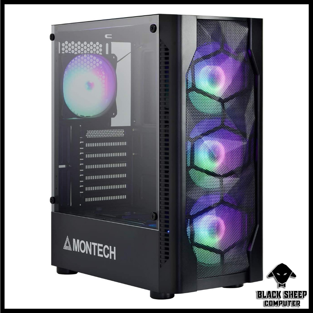 Vỏ Case MONTECH X1 MESH BLACK (SẴN 4 FAN LED) | Shopee Việt Nam