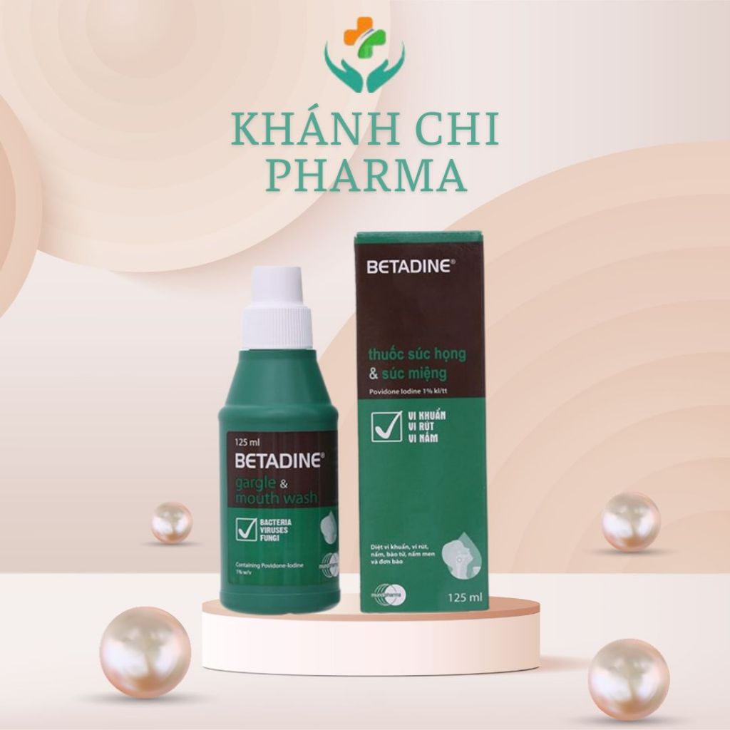 Dung dịch súc họng Betadin chai 125ml ( Cộng hòa Síp). Betadine súc ...