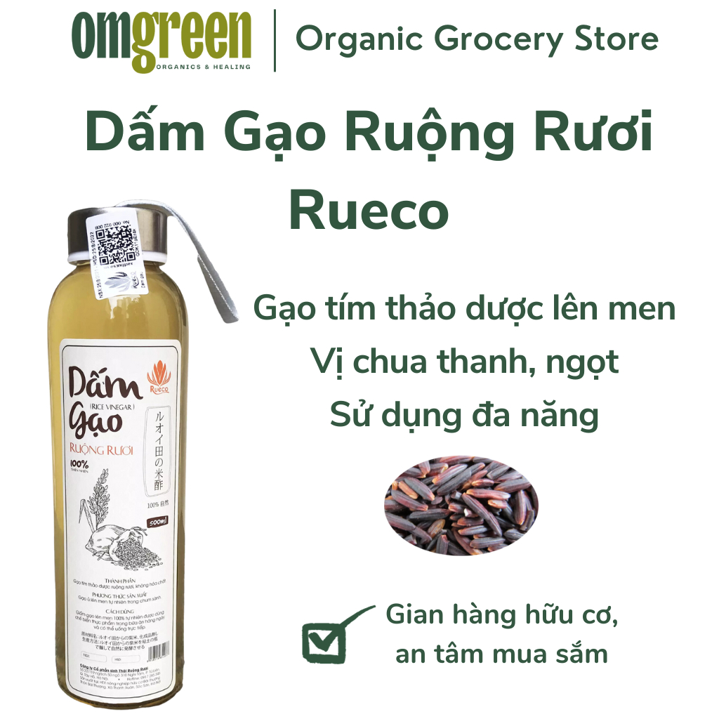 Dấm gạo ruộng rươi Rueco 500ml - OmGreen Organics | Shopee Việt Nam