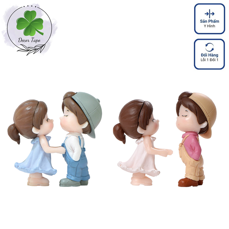 Mô hình cặp đôi khiêu vũ mini cute phụ kiện tiểu cảnh động vật trang ...