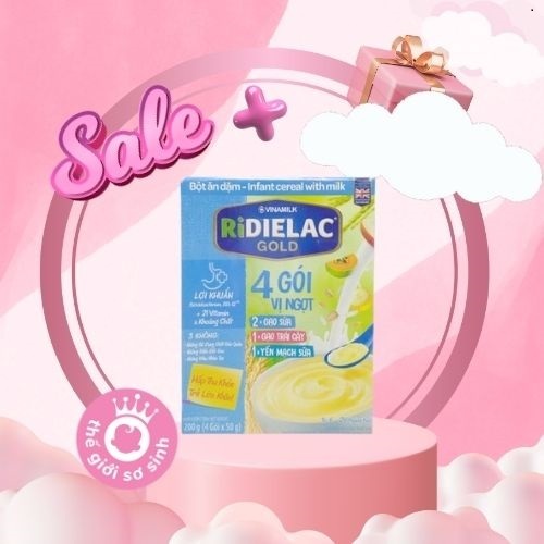 Bột ăn dặm Ridielac Gold 4 gói vị ngọt (Hộp 4 Gói - 200g) | Shopee Việt Nam