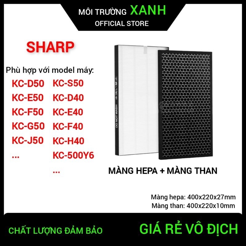 Màng lọc không khí Sharp KC-D50, KC-F50, KC-E50, KC-G50,KC-J50, KC-500Y6,... | Shopee Việt Nam