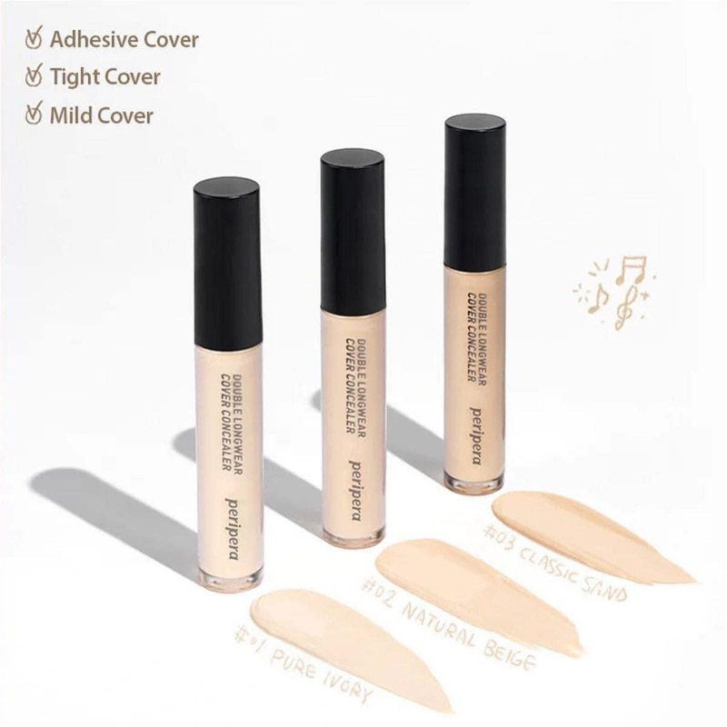Che khuyết điểm Peripera Double Longwear Cover Concealer | Shopee Việt Nam