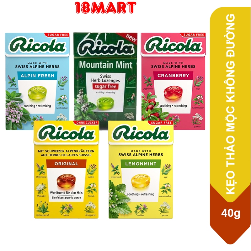 Kẹo thảo mộc không đường Ricola Swiss Herb Lozenges - Hộp giấy 40g | Shopee Việt Nam