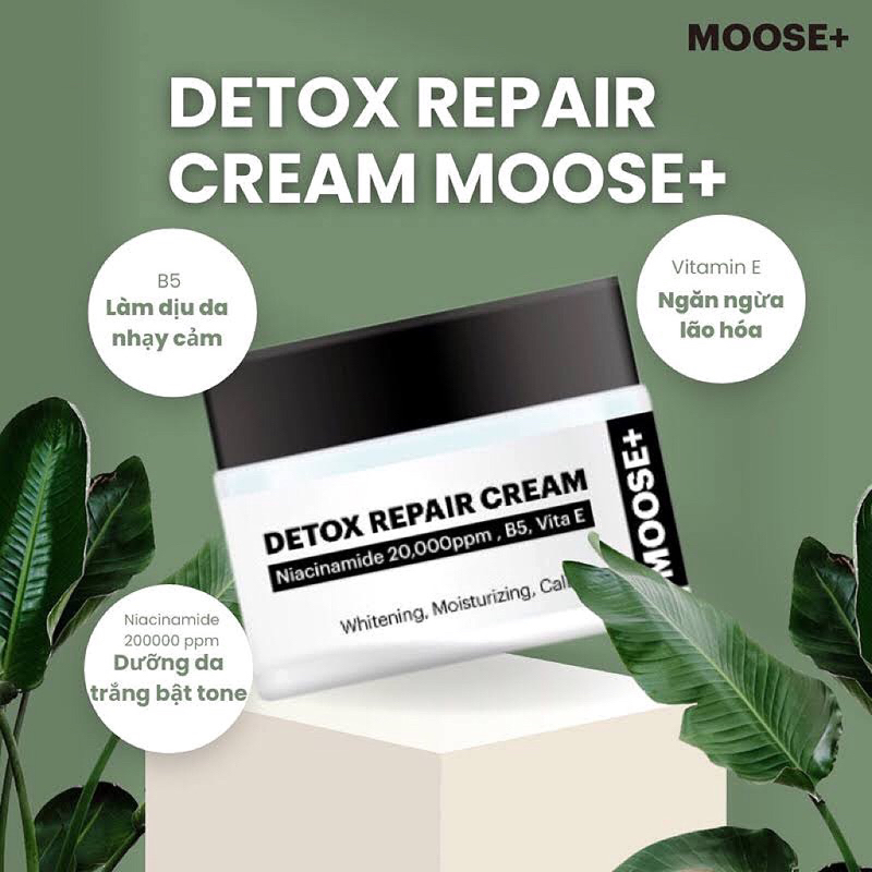 Kem dưỡng phục hồi trắng da MOOSE+ Detox Repair Cream 50ml | Shopee ...