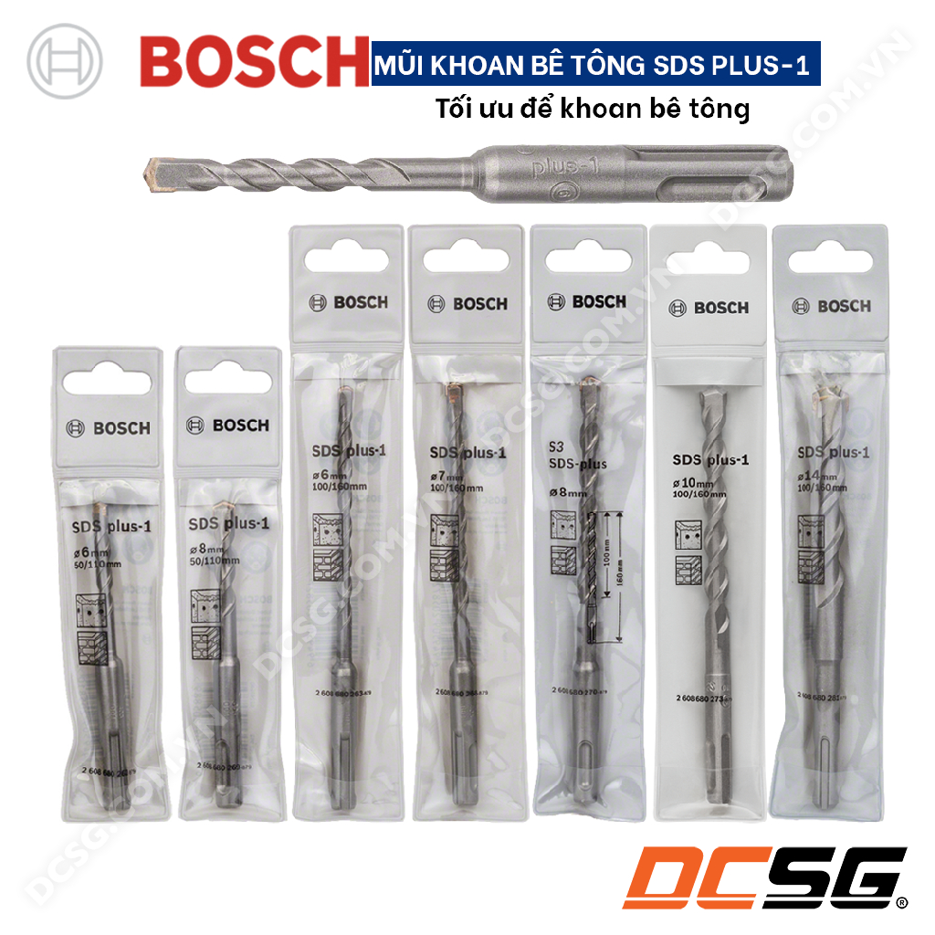 Mũi khoan bê tông hợp kim 2 lưỡi cắt SDS plus-1 Bosch | DCSG | Shopee ...