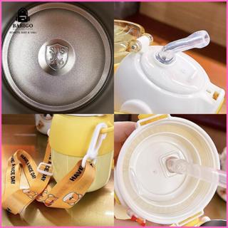 Bình nước giữ nhiệt trẻ em cho bé đi học INOX 316 700ml dễ thương có dây đeo tặng kèm sticker 2D ...