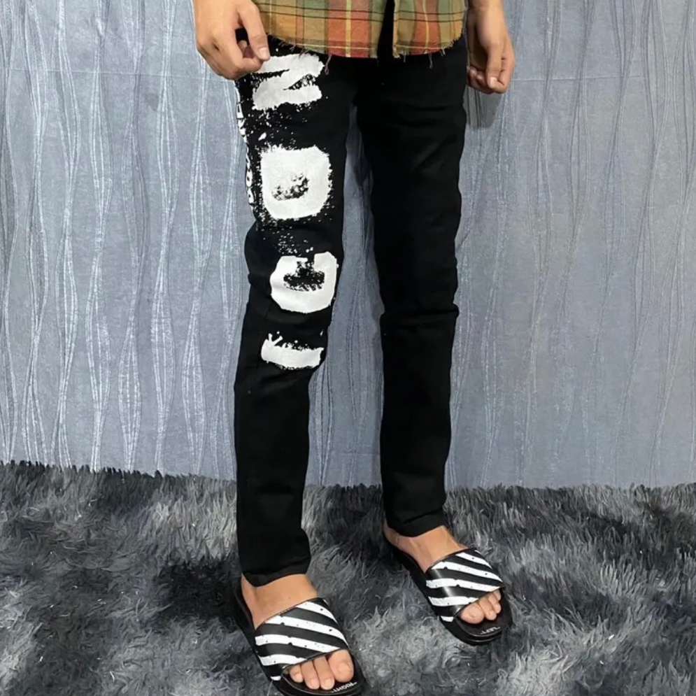 Quần jean nam boy phố phối sọc tua lai form chuẩn dáng đẹp chất vải dày ...