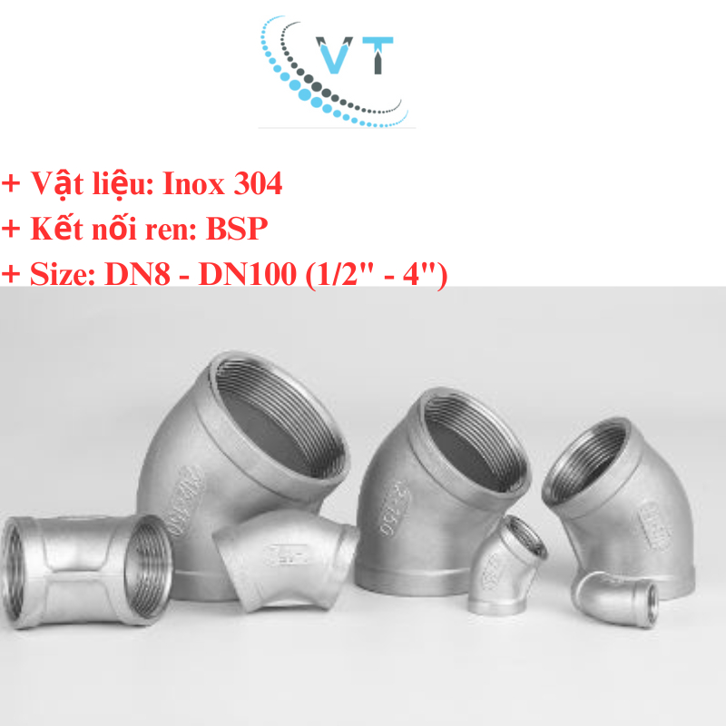 CO REN 45 Độ INOX 304 21 mm, 27mm,34mm,42mm,49mm,60mm | Shopee Việt Nam