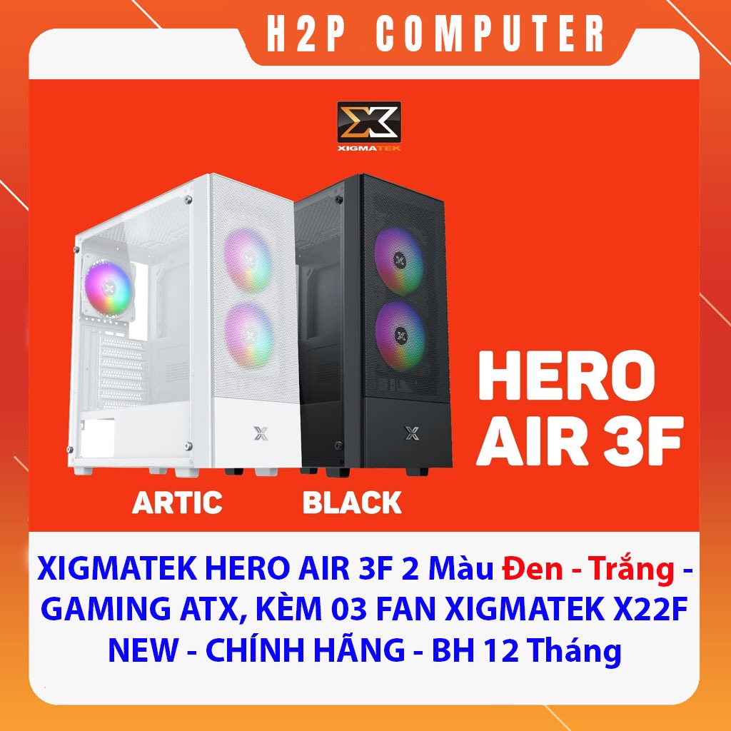 Vỏ Case XIGMATEK HERO II AIR 3F ( Đen - Trắng ) - GAMING ATX, KÈM 03 ...