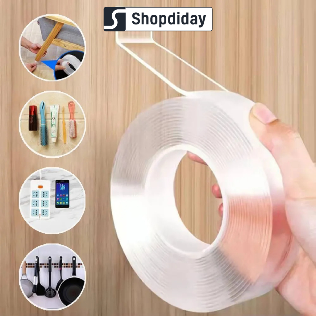 Băng Dính 2 Mặt 3M, 5M Siêu Dính, Băng Keo Nano 2 Mặt Trong Suốt Rộng ...