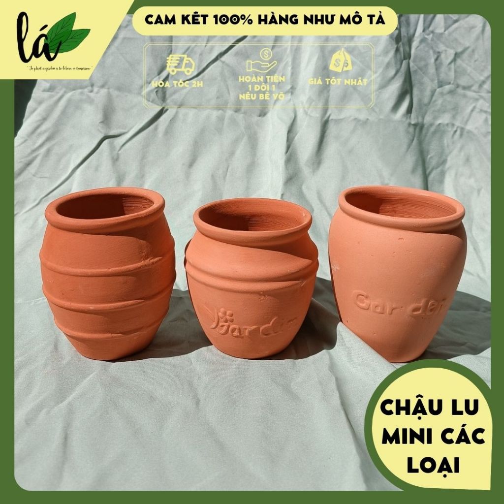 Chậu đất nung lu mini trồng sen đá, xương rồng, chậu cây, chậu trồng ...
