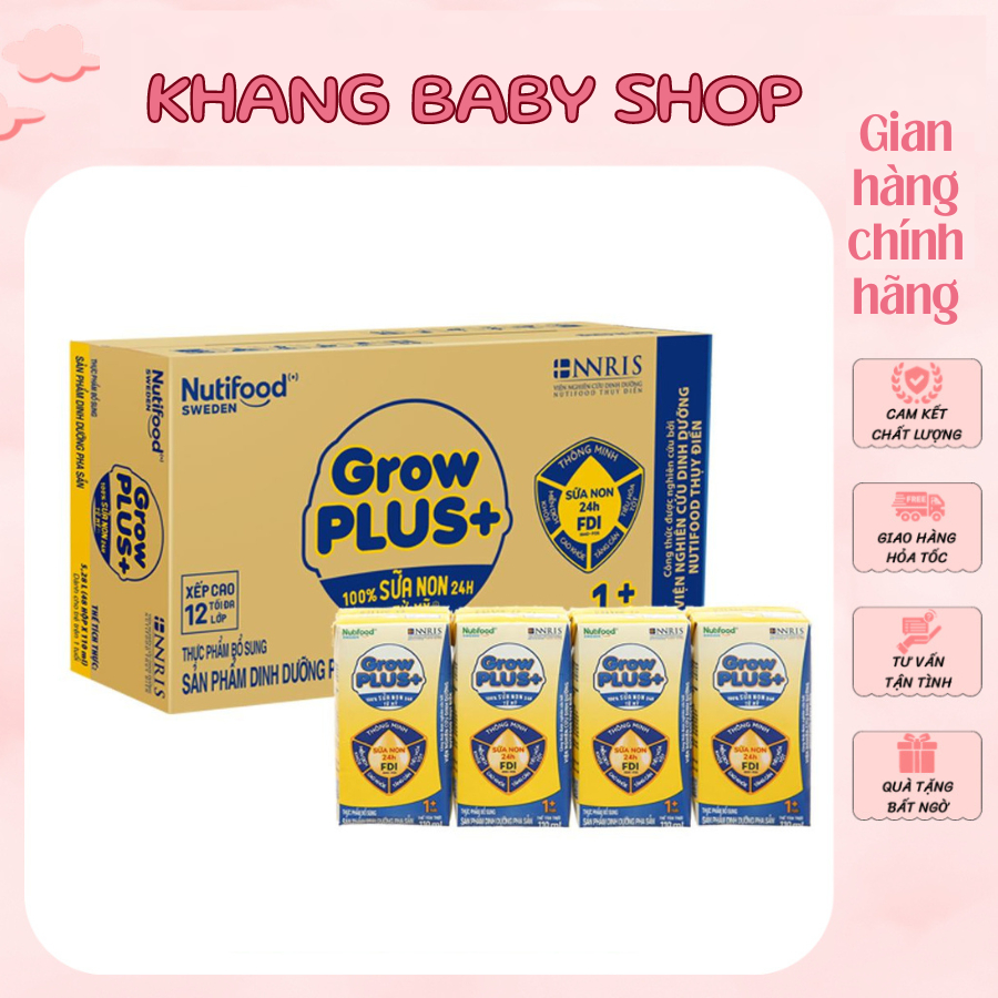 Thùng sữa bột pha sẵn Grow plus vàng bổ sung sữa non 110ml x 48hộp ...