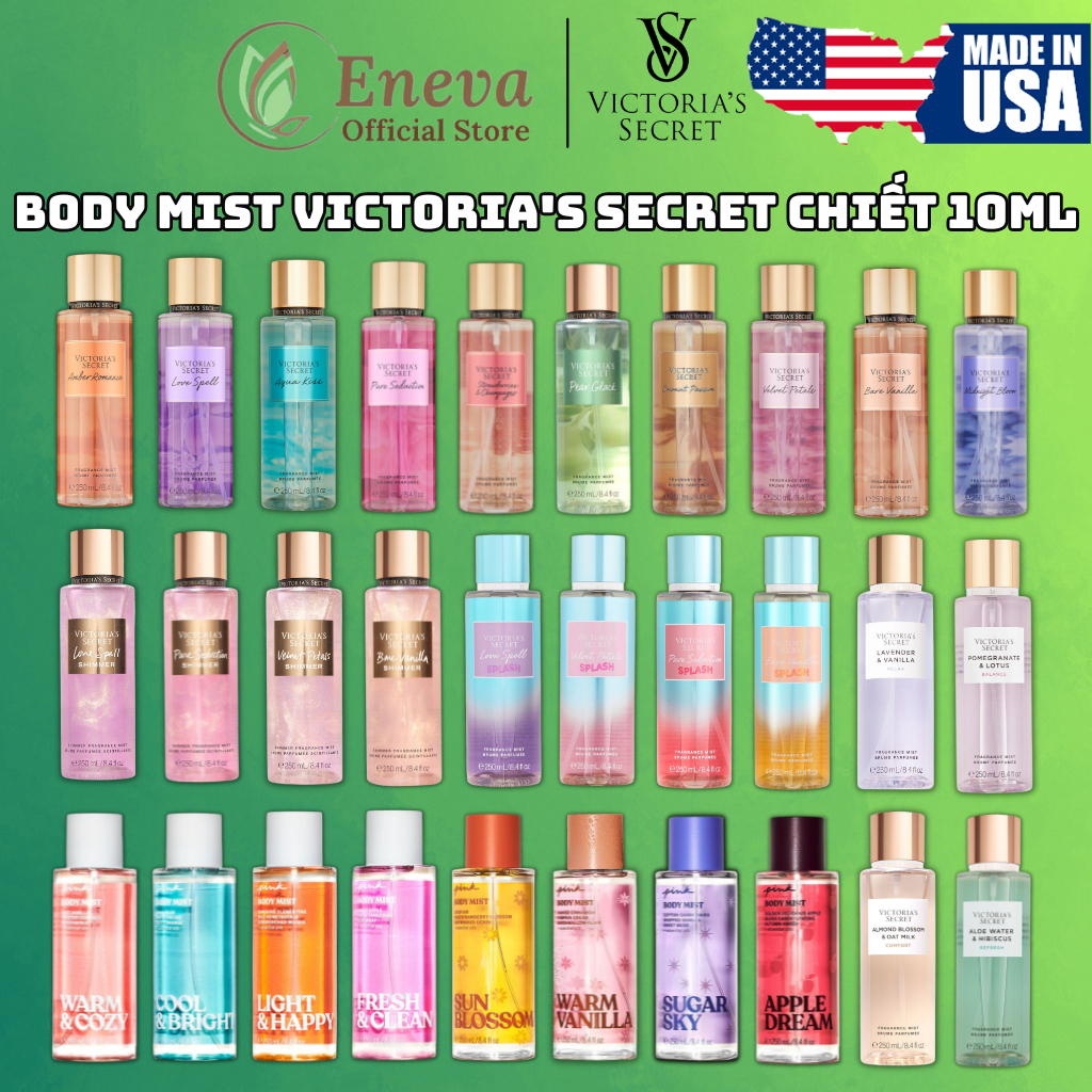 Body Mist Victoria Secret Chiết 10ml, Victoria Secret Body Mist Chính ...