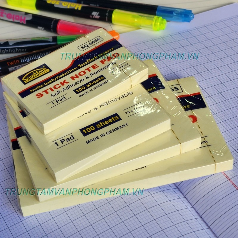 Giấy note vàng 2x3 3x3 3x4 3x5 Suremark SQ 6654 6655 6656 6657 | Shopee ...