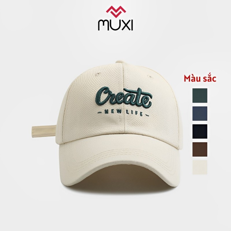 Mũ lưỡi trai nam nữ Creat, nón lưỡi trai vải cotton phong cách unisex form đẹp đi học đi chơi dễ ...