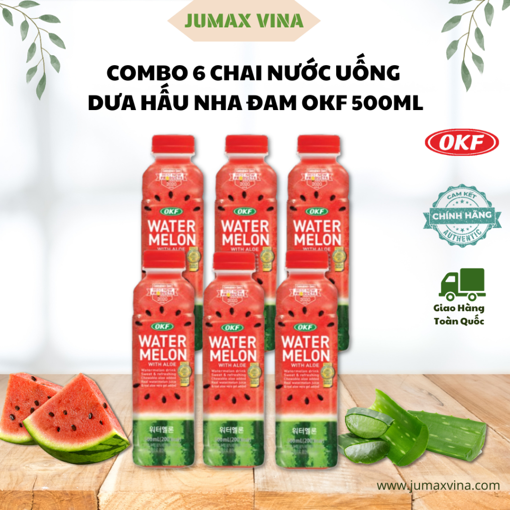 [HÀN QUỐC] COMBO 6 Chai NƯỚC UỐNG DƯA HẤU NHA ĐAM OKF 500ML | Shopee Việt Nam