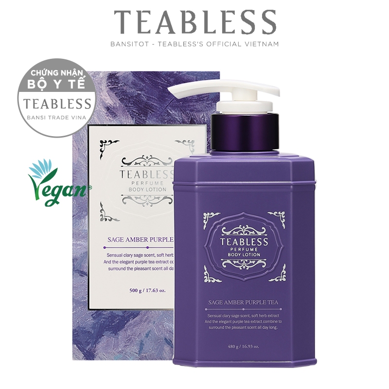 Sữa dưỡng thể TEABLESS Perfume Body Lotion Sage Amber Purple Tea 480ml | Shopee Việt Nam
