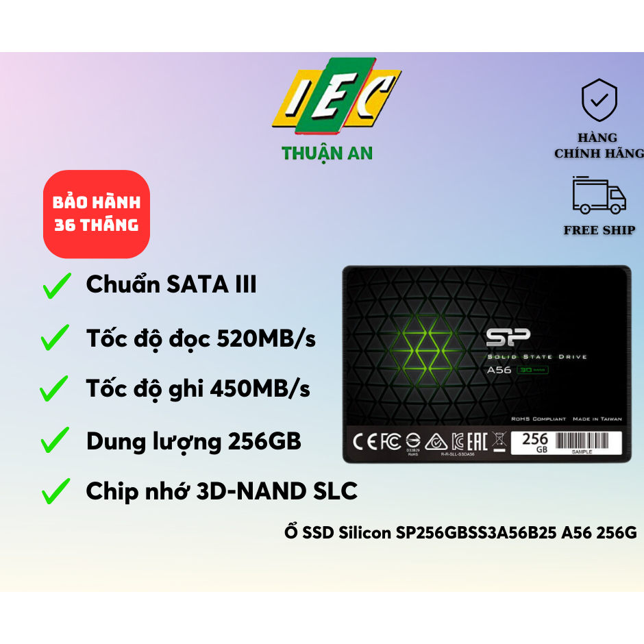 Ổ SSD Silicon SP256GBSS3A56B25 A56 256G | Shopee Việt Nam