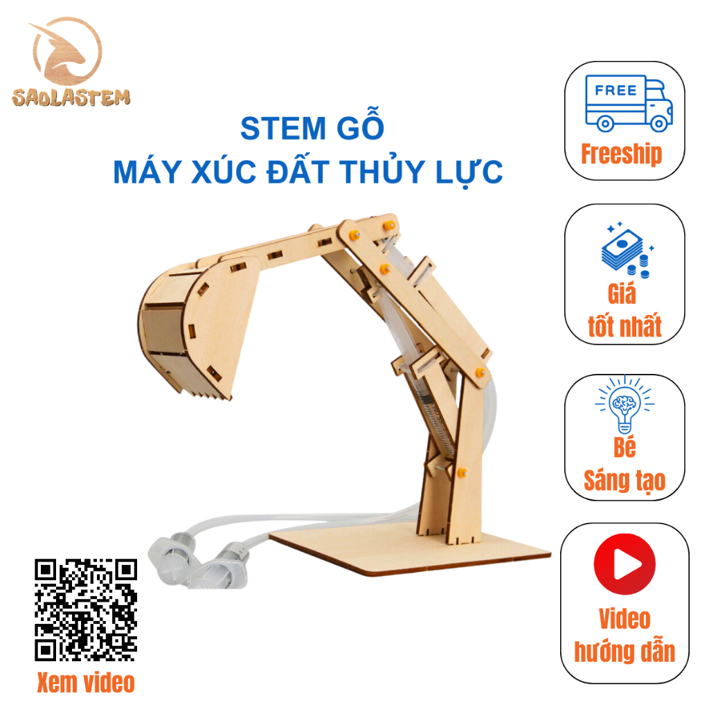 Đồ chơi STEM - Mô Hình Máy Xúc Đất Thủy Lực - STEM Khoa Học, Giáo Dục ...
