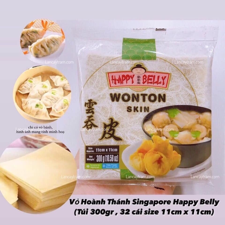 Lá Hoành Thánh Đông Lạnh Happy Belly Wonton Skin - Khoảng 32 Lá | Shopee Việt Nam