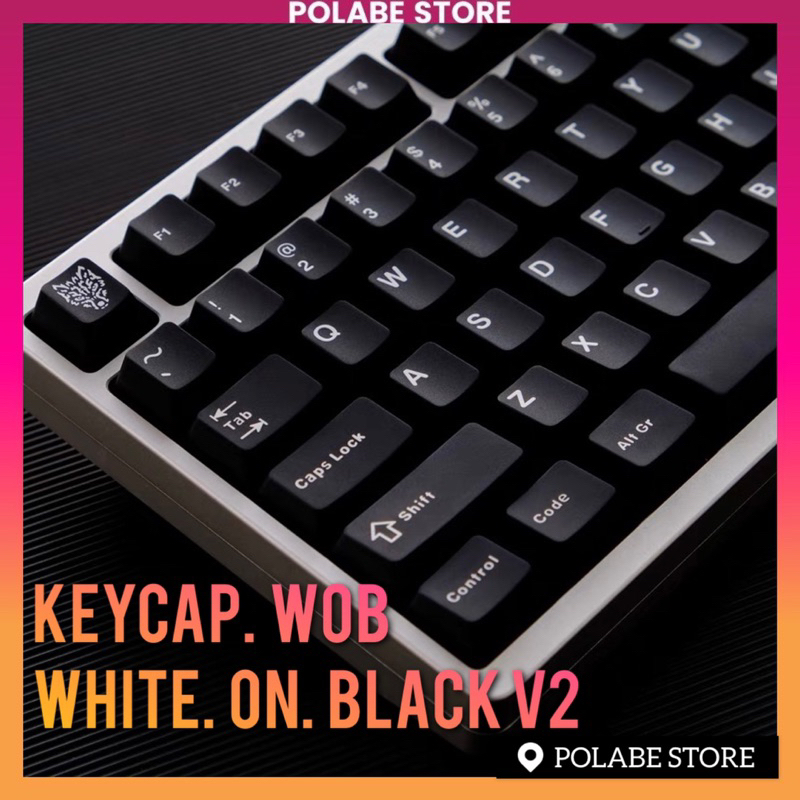 Keycap Aifei WoB White on Black CMK Aifei Cherry Profile bàn phím cơ ...