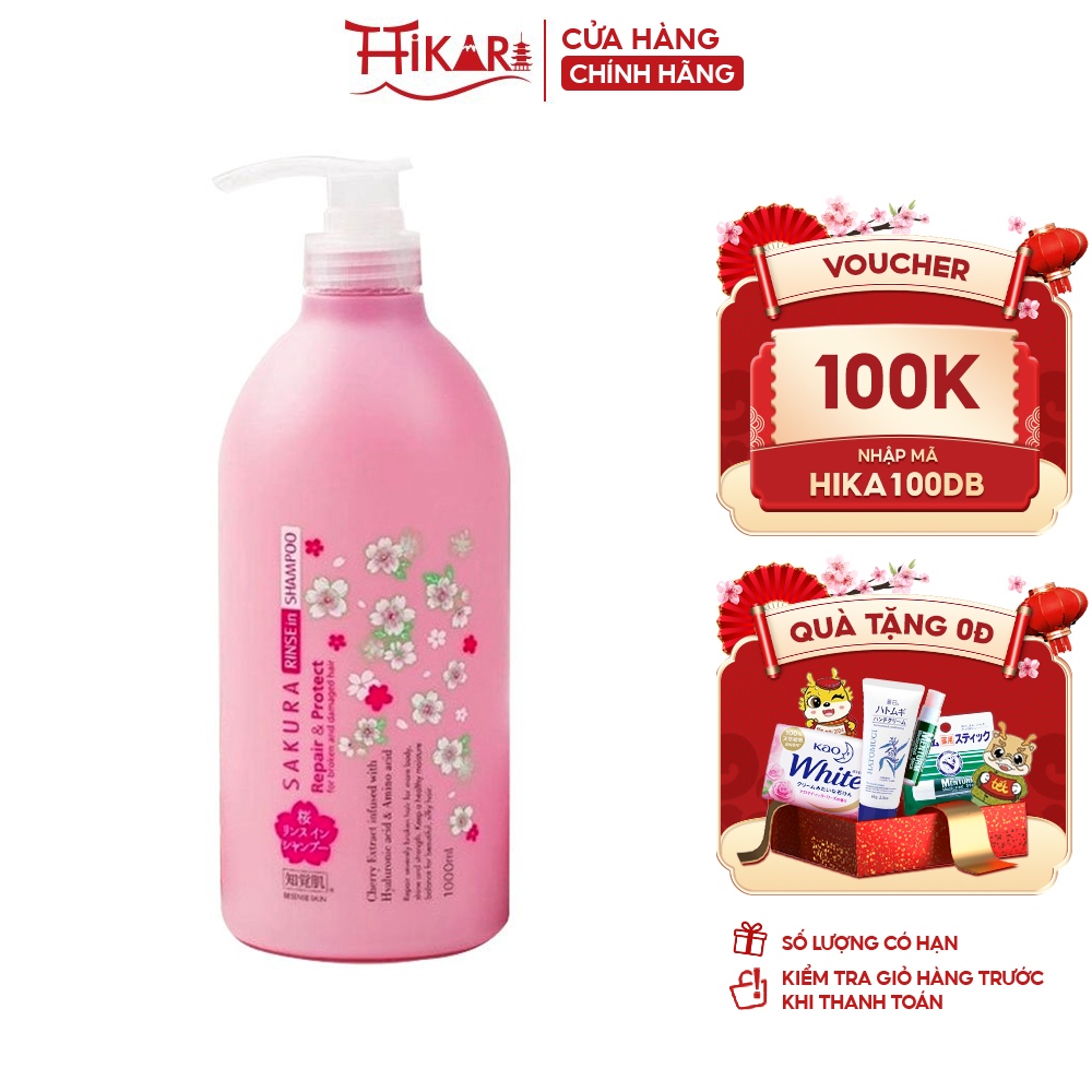 Dầu gội xả 2in1 dưỡng tóc suôn mượt Kumano Besense Sakura Rinse in ...