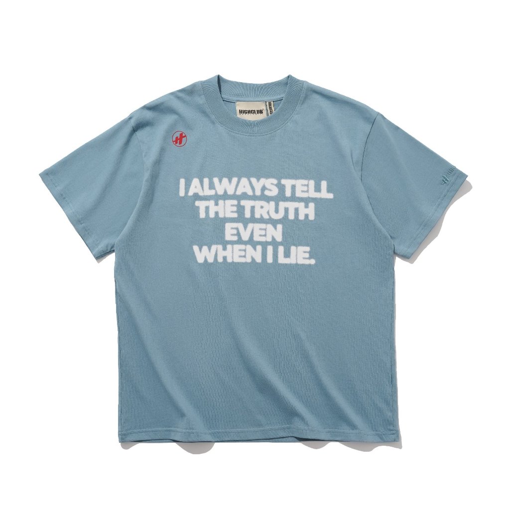 Áo thun THE TRUTH form Boxy tay lỡ HIGH CLUB - Màu powder blue/ cream ...