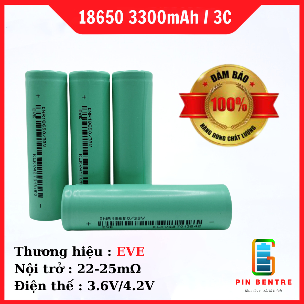 Cell pin 18650 EVE 33V 3200mah xả 3C/10A hàng mới chính hãng | Shopee Việt Nam