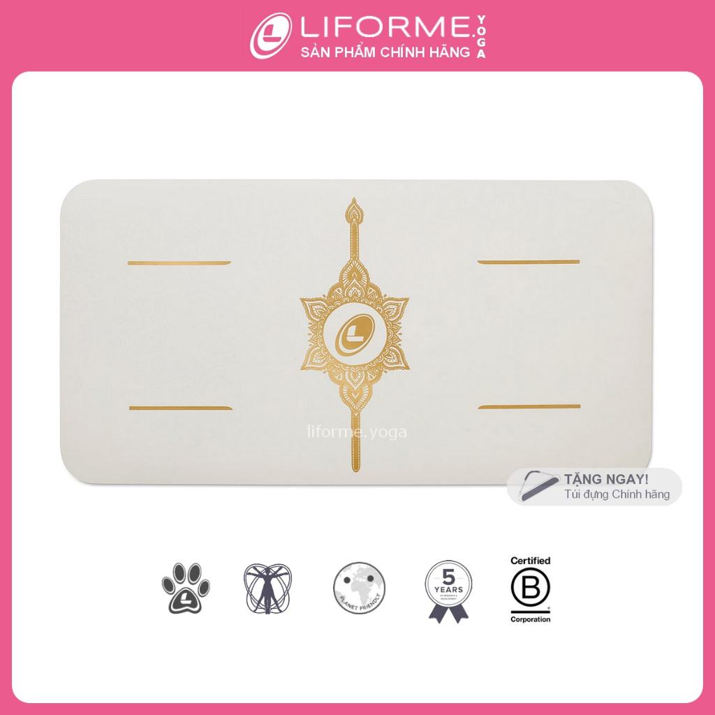 Miếng đệm yoga Liforme White Magic Pad - White/Gold | Shopee Việt Nam