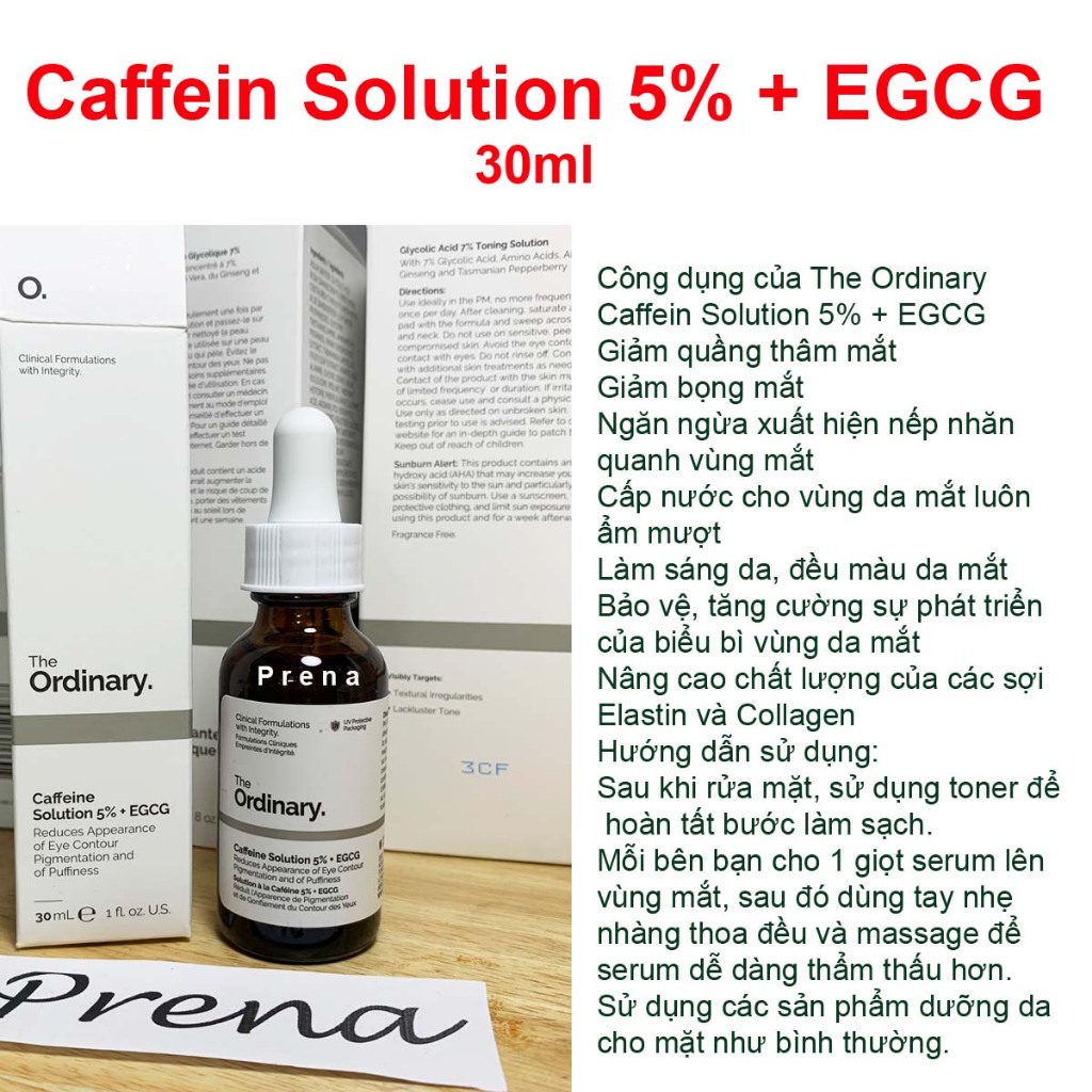 Serum dưỡng da mắt The Ordinary Caffein Solution 5% + EGCG | Shopee ...