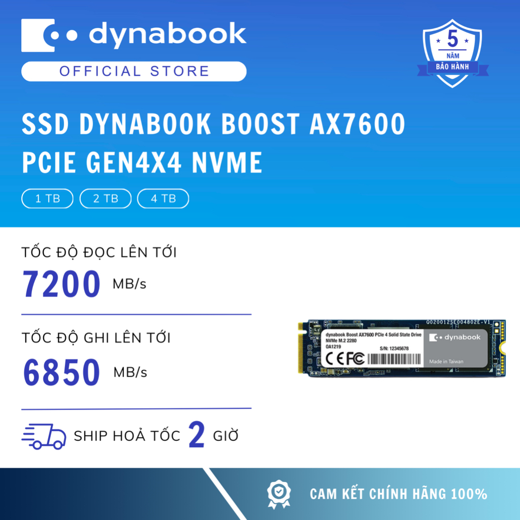 Ổ cứng SSD Dynabook Boost AX7600 dung lượng 1TB/2TB/4TB M2 NVMe | Bảo ...