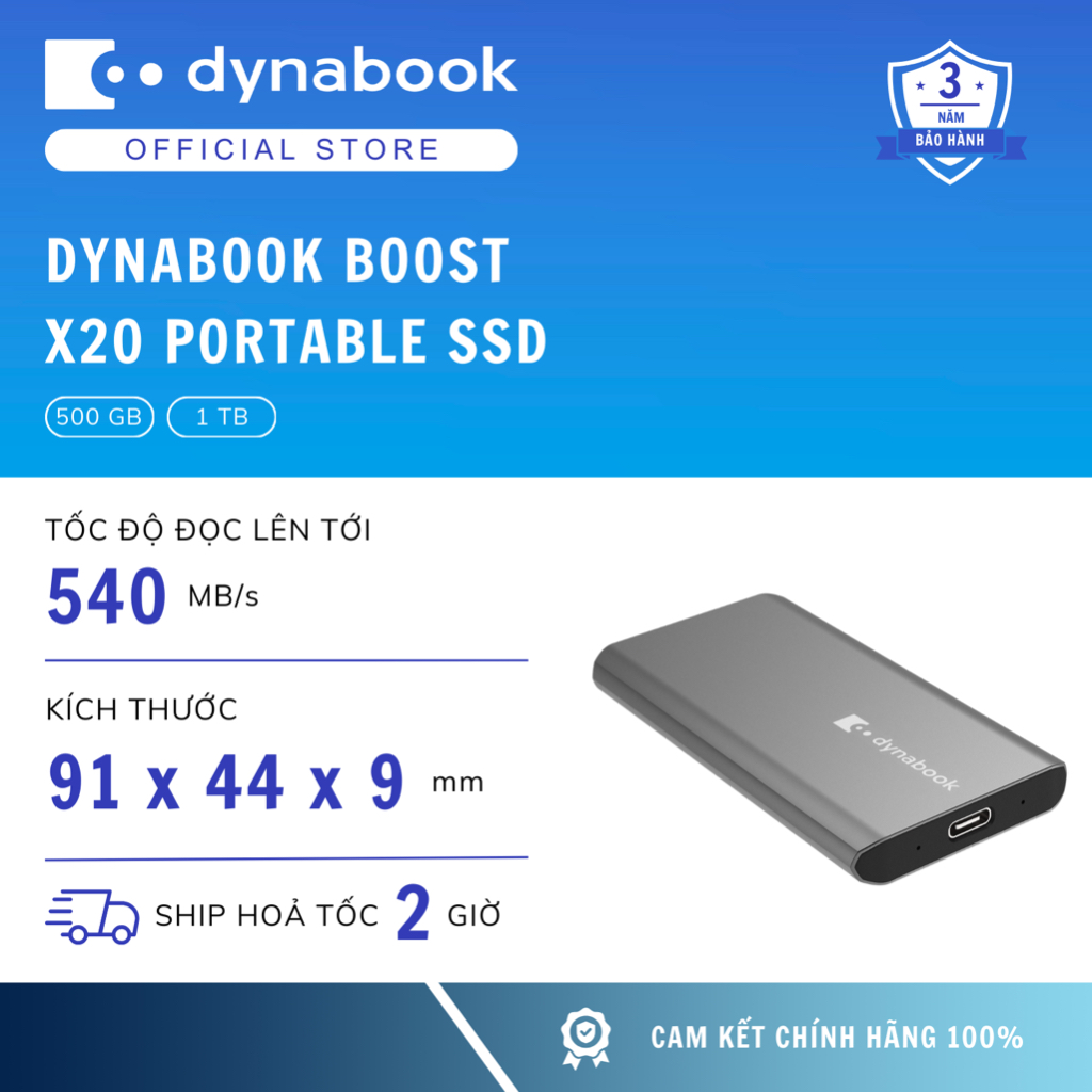 Ổ cứng di động SSD Dynabook Boost X20 Portable dung lượng 500GB/1TB ...