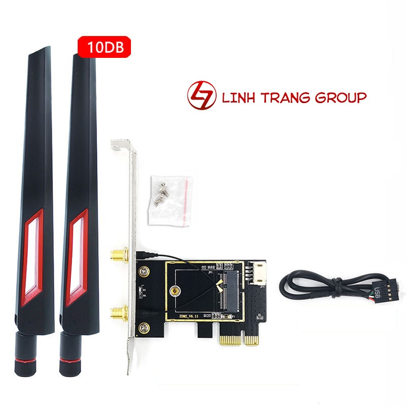 Adapter PCI-E gắn card wifi + bluetooth cho máy tính để bàn - PK130 ...