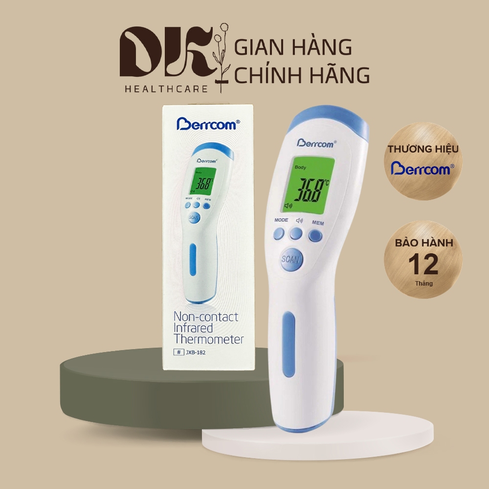 Nhiệt kế điện tử hồng ngoại BERRCOM JXB-182 - Súng bắn nhiệt độ đo trán | Shopee Việt Nam