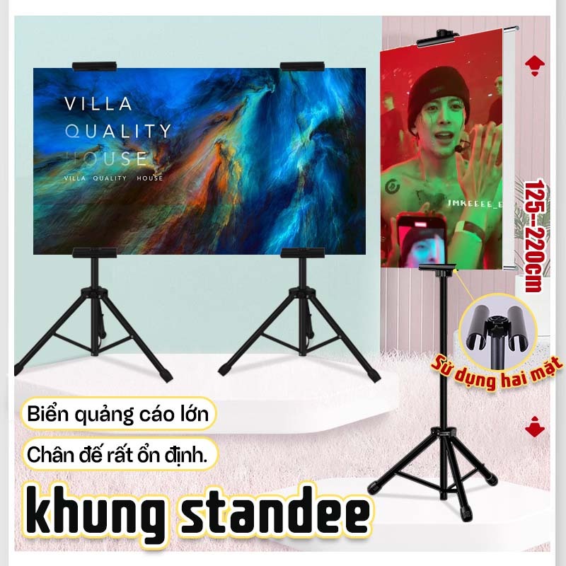 Chân standee Khung standee treo tranh chữ T hai mặt bằng sắt 3 chân 220cm khung standee | Shopee ...