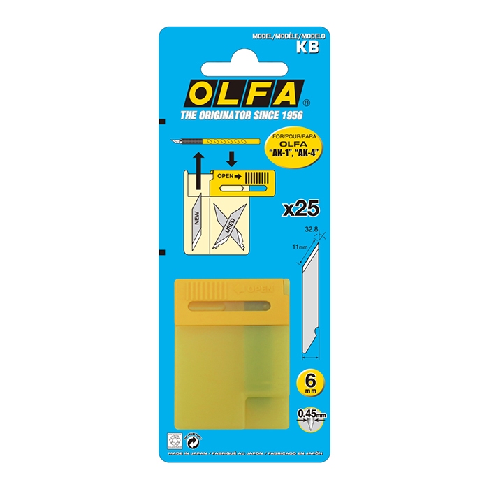Lưỡi dao nhọn 30 độ OLFA KB (XB10), hộp 25 lưỡi, dùng cho dao AK-1 và AK-4 | Shopee Việt Nam