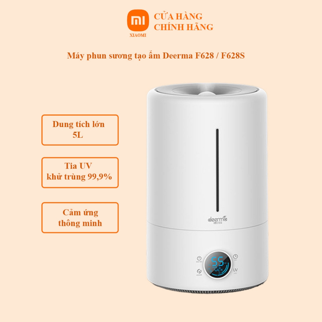 Máy phun sương tạo ẩm không khí thông minh Deerma F628, F628S dung tích 5L, đèn UV làm sạch ...